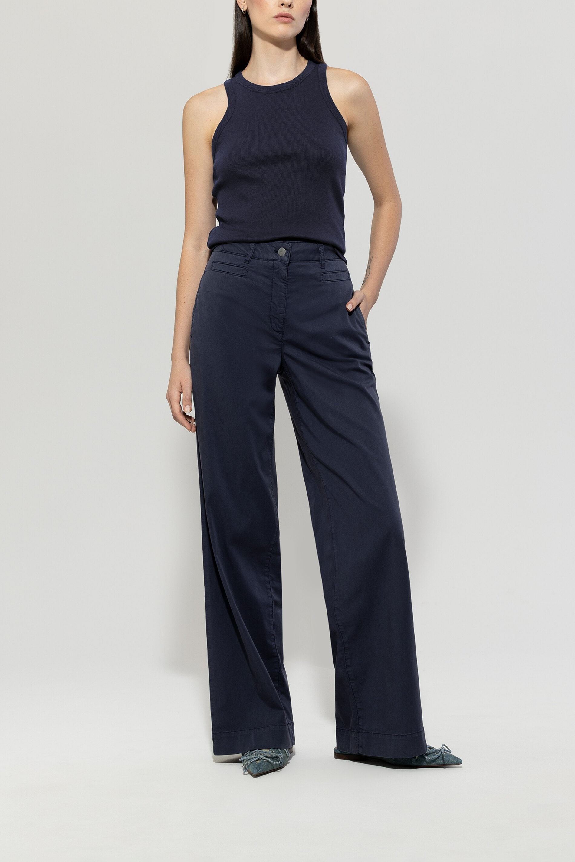 Basic tank top - jeans blue - Standard